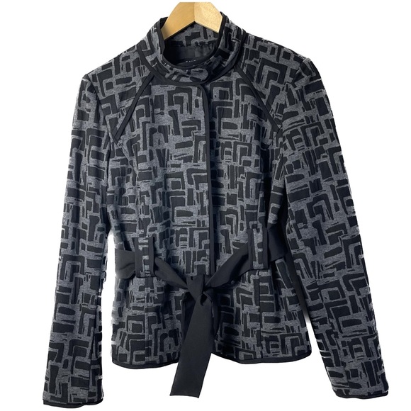 Sandro | Jackets & Coats | Sandro M Tie Waste Jacket Blazer Geometric ...